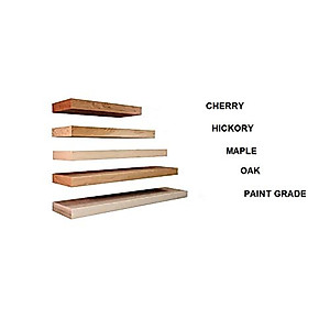 TFKitchen Floating Shelves Solid Wood and Veneer Construction, Maple Shelf Unfinished, 42 x 10 Inches