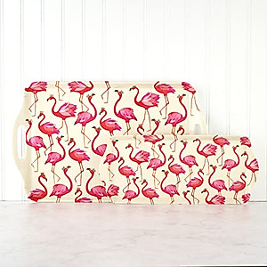 Pimpernel Miller London Flamingo Sandwich Tray | Serving Platter | Crudité and Appetizer Tray | Measures 15.25" x 6.5" | Made of Melamine | Dishwasher Safe