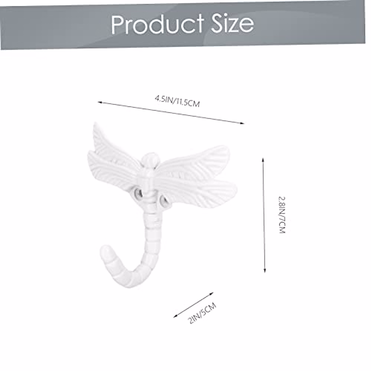 Cabilock 3 Sets Dragonfly Hook Cartoon Wall Hook Coat Hanger Animal Wall Hooks Dragon Fly Coat Hook Decorative Coat Hook Outdoor Decor Key Hanging Hook Hang Towel Clothes Wrought Iron White