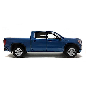Motormax 2019 GMC Sierra 1500 Denali Crew Cab Pickup Truck Metallic Blue 1/24-1/27 Diecast Model Car 79362, Toys for Kids and Adults