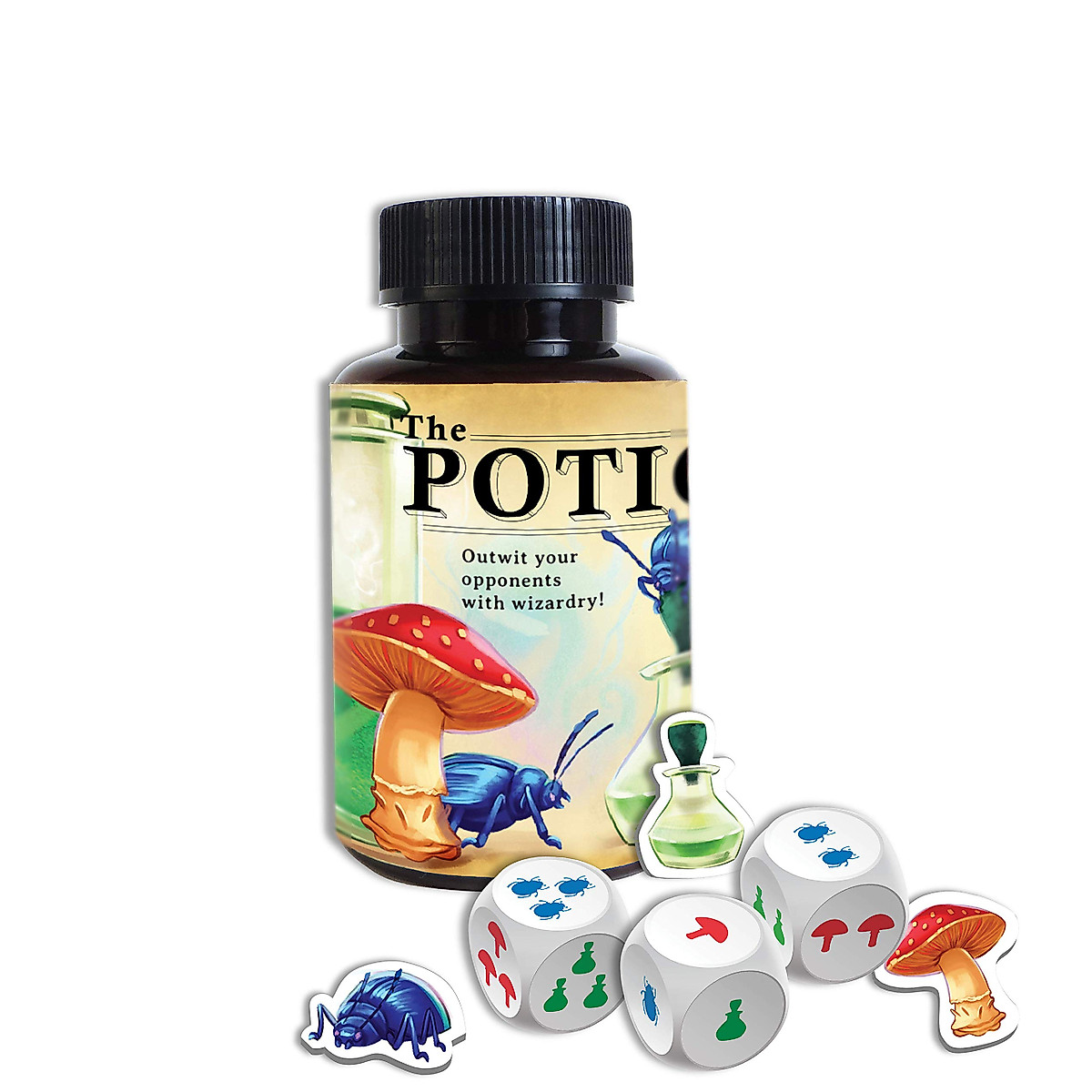 Foxmind The Potion Bluffing Dice GameFoxMind Games: The Potion, a Fast-Paced Party Dice Bottle Game, Outwit Your Opponents with Wizardry, 3 to 7 Players, for Ages 8 and up