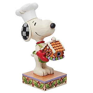 Enesco Jim Shore Peanuts Snoopy with Gingerbread House Figurine