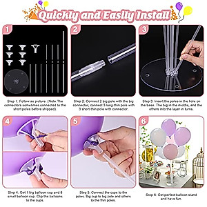 Pondpm Balloon Table Stand Kit,4 Sets of Reusable Clear Balloon Centerpiece Stand Desktop Holders, Balloon Stand Kit for Birthdays Weddings Festival Anniversaries Kid's Party Decorations