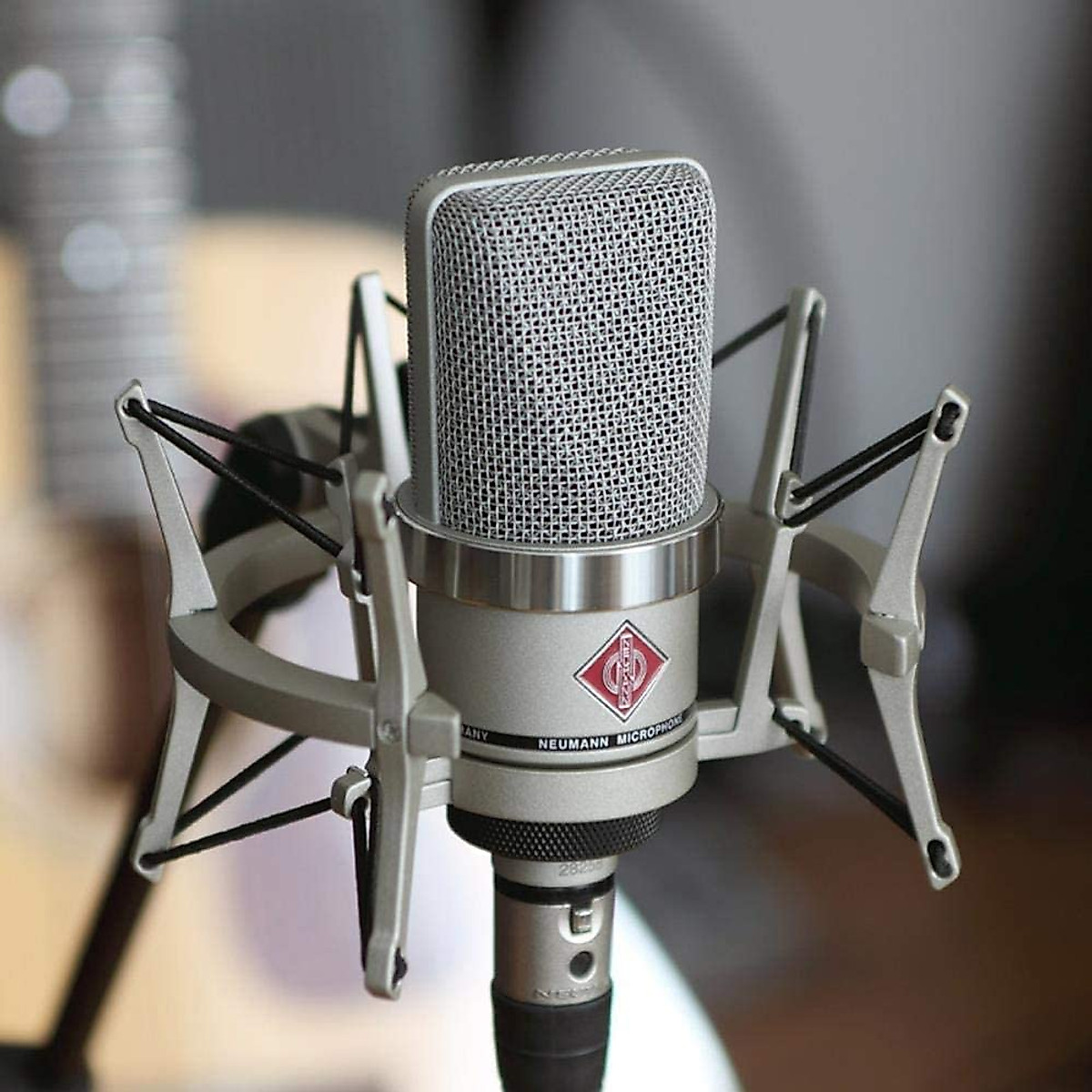 Neumann TLM 102 Studio Set - Cardioid Condenser Microphone Ideal for Home/Professional Studio Instrument Vocal Podcast Twitch recording - Nickel