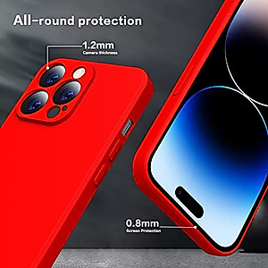 RLUYIDIKS for iPhone 14 Pro Max Case Silicone Slim Full Body Protective Cover for iPhone 14 pro max case Shock Absorption, Skin Friendly 6.7Inch Phone Case.Red RUS05-32