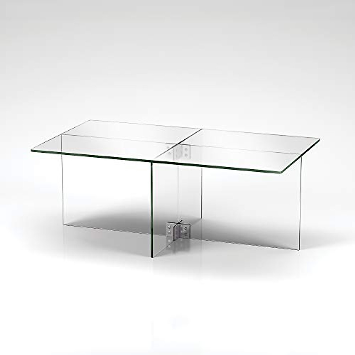 Henn&Hart Coffee Table, One Size, Clear Glass, 16" H x 42" L x 24" W