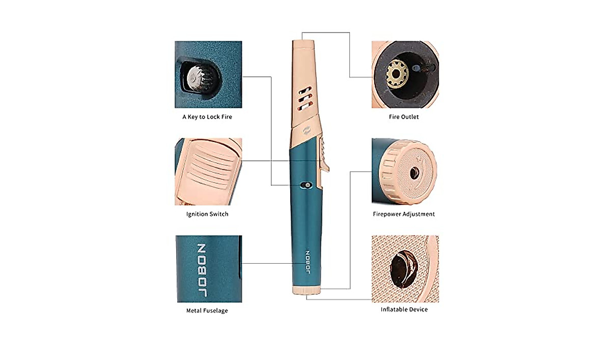 JOBON Adjustable Torch Lighter for Camping & Cooking