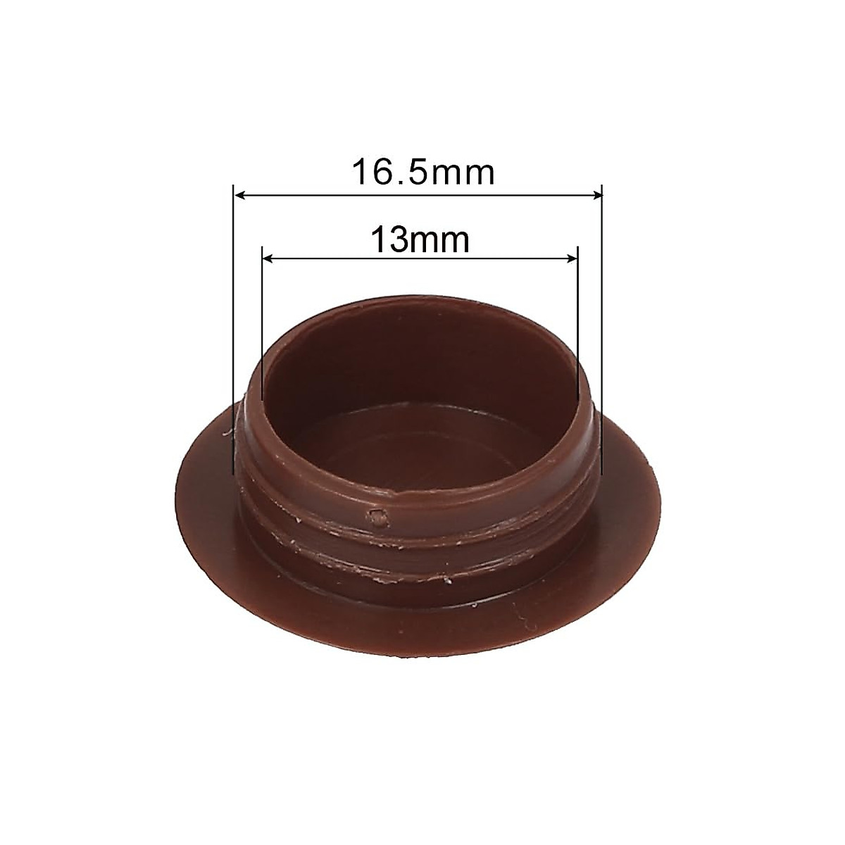 uxcell Plastic Press On Cap Screw Cover 10pcs Brown for 16mm Dia Hole