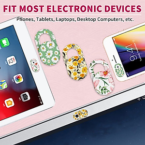 Yilador Laptop Camera Cover Slide Cute (6 Pack), Ultra Thin Webcam Cover for iPhone iPad MacBook Pro Computer iMac Cell Phone PC Accessories, 0.03" Camera Blocker Slider, Great for Privacy - Flowers