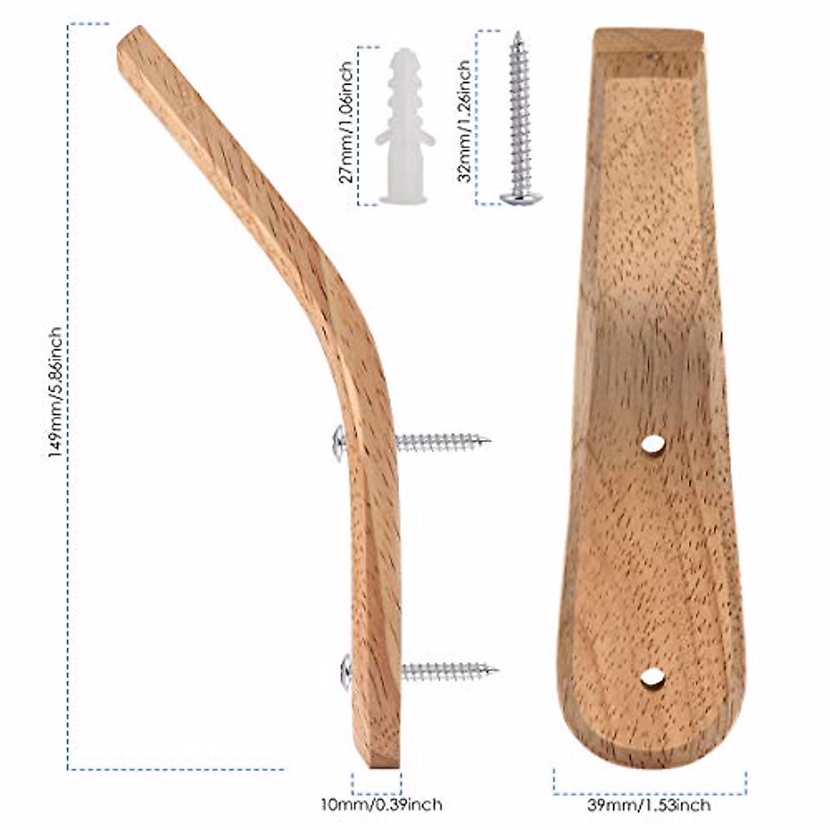 wooden towel hooks,Coat Hooks wall mount Rack Vintage Heavy Duty Organizer Hangers , Bathroom bedroom Towel Hangers for Home Hallway