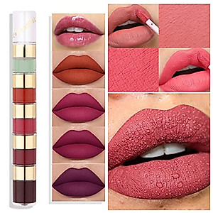 Kusslippe 20 Colors Waterproof Matte Liquid Lipstick Set, Mini Long Lasting 24 Hours Non-Stick Cup Velvet Lip Gloss Kit, Highly-Pigmented Nude Red Liquid Lipstick Makeup Sets for Women