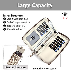 Pearl Angeli Small Crossbody Phone Bag RFID Women Wallet Cellphone Credit Card Purse with Adjustable Shoulder Strap