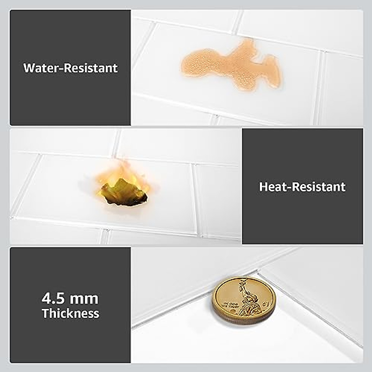 Art3d 40-Piece Peel and Stick Glass Tiles for Kitchen Backsplash, 3" x 6" White Subway Backsplash Tiles