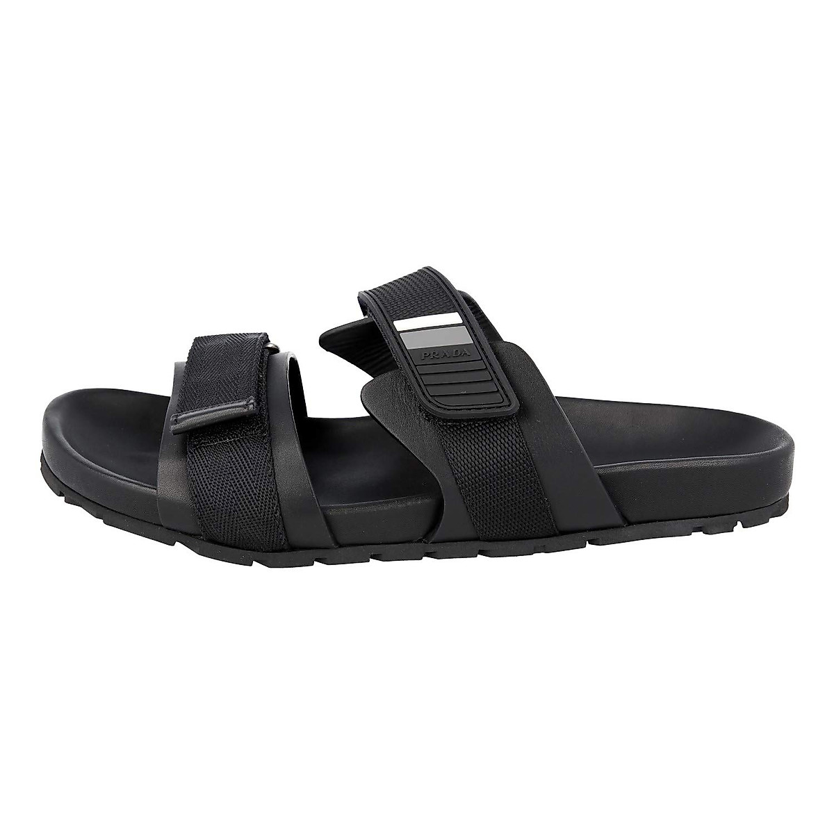 Prada Men's 2X3002 Black Leather Sandals US 8 / EU 7 (41)