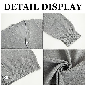 Baby Boys Girls V-Neck Cardigan Kids Button Up Long Sleeve Knitted Sweater Jacket for Infant Toddler