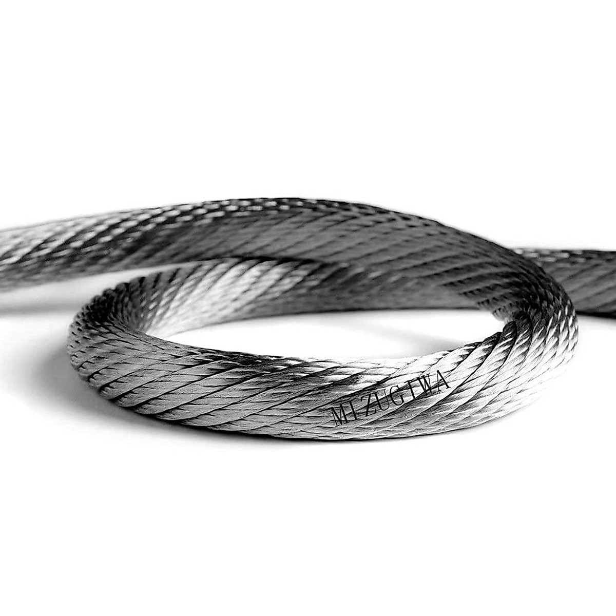 MIZUGIWA Stainless Steel Lanyard Cable,Tether Safety Wire for Loss Prevention 2 Loops w/Quick Release Ring & Rubber Coating 12" Set of 10