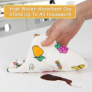 GIELYPANO 100% Cotton Absorbent Kitchen Dish Towels Set of 3,Gauze Kitchen Hand Towels, Ultra Soft Dish Towels Dish Cloths, Quick Drying Dish Rags - 12 x 12 Inches, 3 Pack (Fruit)