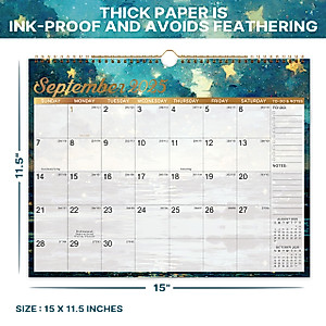 2023-2024 wall Calendar - Calendar 2023-2024 with Julian Date, July 2023 - December 2024, Twin-Wire-Bound, 14.8”x 11.57”, Thick Paper Perfect for Organizing & Planning, 6 Different Background Patterns