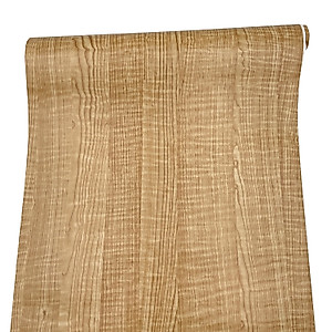 Yifely Light Yellow Wood Textured Furniture Paper Peel & Stick Shelf Liner Cabinet Door Sticker 17.7inch by 9.8 Feet