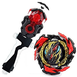 Lr Launcher Grip Bay Blades Toy Bey Battling Tops Burst Game B-184 Left Right String Launcher Booster DB B-191 Dangerous Belial All Might-2 Dynamite Battle Starter Set Gift for Boys (Black)