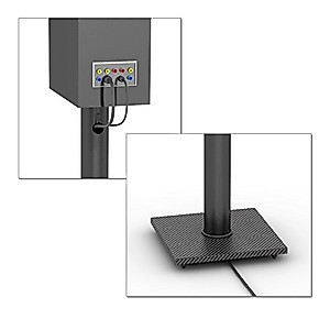 Atlantic Bookshelf Speaker Stands - Steel Construction, Pedestal Style & Built-in Wire Management, Support Bookshelf-Style Speakers up to 20 lbs. PN 77335799 - Black 2-Pack