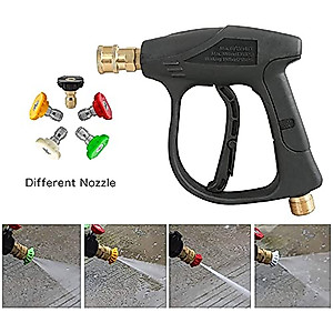 1/4in M22 High Pressure Washer Guns with 5 Nozzles Spray Hose Cleaner 3000PSI for Household