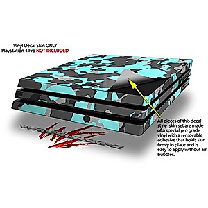 WraptorSkinz PS4 Pro Skin WraptorCamo Old School Camouflage Camo Neon Teal - Decal Style Skin Wrap fits Sony PlayStation 4 Pro Console