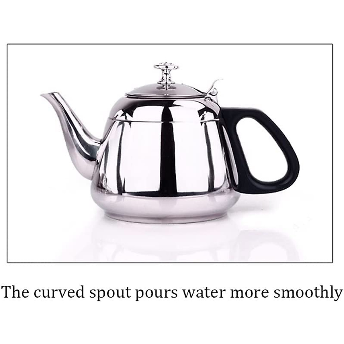 Practical Teakettle Tea Kettles 304 Stainless Steel Teapot Induction Cooker Kettle Ergonomic Handle Teakettle for Coffee, Milk and More Portable