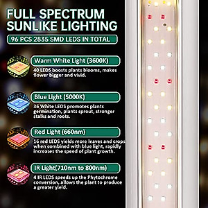 SZHLUX Grow Light 2FT 80W (2×40W) Full Spectrum LED Grow Light, Linkable Sunlight Plant Light for Indoor Plants, Grow Light Strip, Grow Lamp with On/Off Switch - 2 Pack