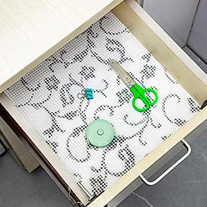 RAY STAR Shelf Liner, Non-Adhesive Refrigerator Liners for Shelves 12 * 120 inch, Vinyl Shelf Drawer Liner Non-Slip Bathroom Cabinet Liner for Kitchen/Storage/Desks (Wistereia)