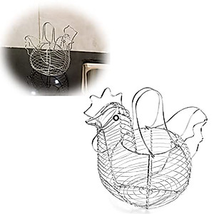 Egg Storage Egg Holder Basket Chicken Shaped Wire Fruit Metal Table Snacks Organizer Kitchen Gadget