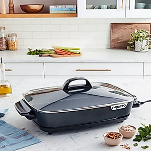 Presto 06858 Slimline Skillet with Glass Cover Electric, 16 Inch, Black