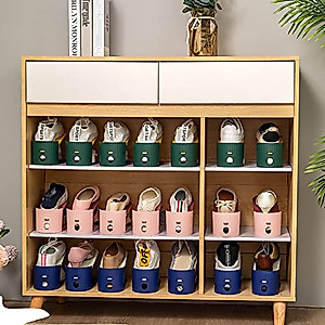 Shoe Racks ZXK Shoe Slots Organizer Adjustable Shoe Stacker Space Saver Double Layer Holder for Closet Organization (15-Pack)