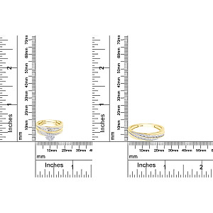 Jewel Zone US Round Cut White Cubic Zirconia Engagement & Wedding Trio Band Ring Set in 10k Solid Gold (0.38 Cttw)