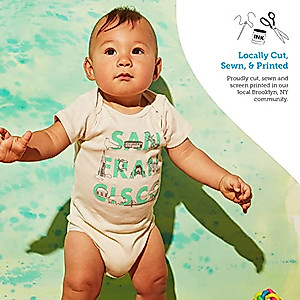 MAPTOTE Map One Piece - Unisex Baby Organic Cotton Short Sleeve Bodysuits - Boston, 3-6 Months