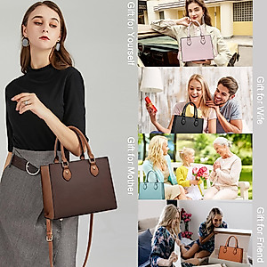 CHICAROUSAL Crossbody Purses and Handbags for Women PU Leather Tote Top Handle Satchel Shoulder Bags (Dark Brown -BR)