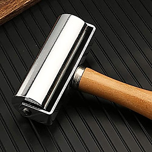 QMNNMA Seam Roller for Leather, Quilting, Platen Tools, Leather Press Edge Roller Leather Edge Creaser and Smoother, Leather Glue Laminating Roller Iron Roll for Handmade Hobby Beginners(Large)