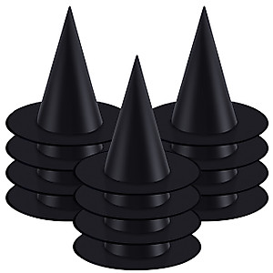 Ruisita 12 Pieces Halloween Black Witch Hat Costume Accessories Halloween Witch Cosplay Hats for Halloween Decoration