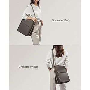 tomtoc Convertible Tote Bag Laptop Backpack for Woman, Slim Water-resistant Work Travel Casual Daypack Crossbody Shoulder Bag with Wide Top Open Laptop Compartment Fits 14 Inch Laptop