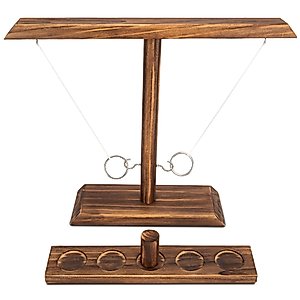 DreamToyz Ring Toss Games for Adults, Ring Toss Game, Outdoor Indoor Handmade Wooden Hooks Fast-paced Interactive Game for Bars, Home, Party, 15.7" X 13" Large Size, Brown