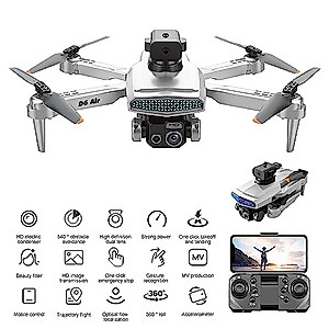 4K HD Fpv Camera Remote Control Foldable Mini Drone - Altitude Hold Headless Mode Trajectory Flight Start Speed Adjustment RC Drone Quadcopter Gifts Toys Gifts For Adults Boys Girls (Gray)