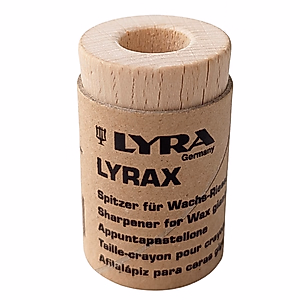 Lyra Stockmar Stick Crayon Sharpener-Twist Off Wood Top w/Cardboard Barrel- Jumbo Crayon Sharpener for Large Beeswax Crayons -Waldorf Art Supplies, Made in Germany