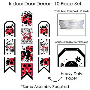 Big Dot of Happiness Happy Little Ladybug - Hanging Vertical Paper Door Banners - Baby Shower or Birthday Party Wall Decoration Kit - Indoor Door Decor
