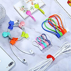 32 Pcs Magnetic Cable Ties Silicone Cable Management Ties Magnet Twist Ties Reusable Cord Clips for Bundling, Organizing, Holding Cable Wire Cord to Fridge Home Car Office (Delicate Style, 4 Inch)
