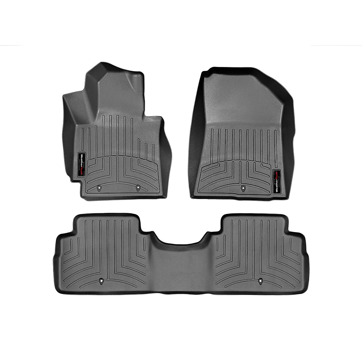 WeatherTech Custom Fit FloorLiners for Kia Soul - 1st & 2nd Row (44601-1-2), Black