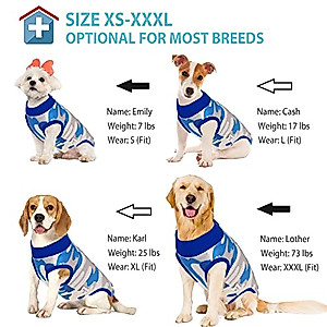 KOESON Dog Recovery Suit, Spay Suit for Female Dog Pet Onesie for Surgery Female Anti-Licking, Dog Surgical Recovery Suit for Abdominal Wounds Dog Cone Alternative After Surgery Blue Camo 2XL
