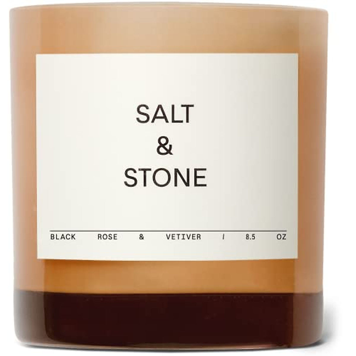SALT & STONE Black Rose & Vetiver Scented Candle | Hand-Poured, Aromatic & Fragrant | Made with Natural Coconut & Soy Blend Wax | 100% Cotton Wick | Long-Lasting 50 Hour Burn Time (8.5 oz)