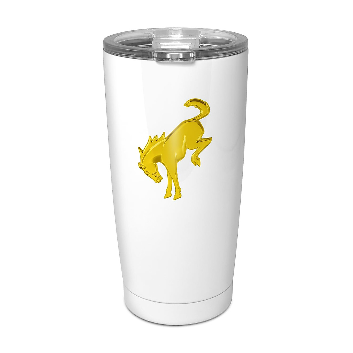 iPick Image for Ford Bronco in Yellow Color 20 oz Dual-Wall Insulated Stainless Steel White Travel Tumbler