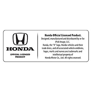 iPick Image for Honda Pilot Silver Metal Plate Black PU Leather Strap Key Chain Keychain, Official Licensed