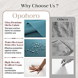 Outdoor Chair Cushions-Patio Chair Cushions Set of 2 with Removable Cover 22 X 25 Inch Outdoor Cushions for Patio Furniture Chair Sofa Couch-Lake Blue